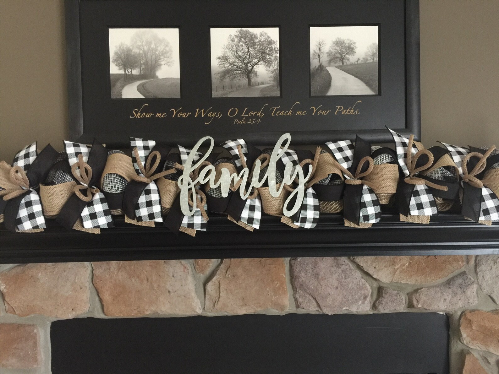 Farmhouse Decor Farmhouse Garland Buffalo Plaid Decor - Etsy