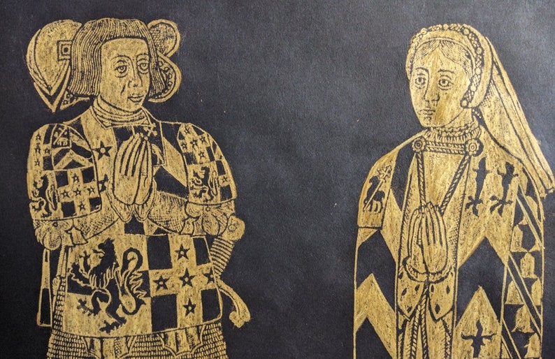 Reduced Size Sir Ralph & Lady Elizabeht Verney C. 1547 AD, Handmade ...