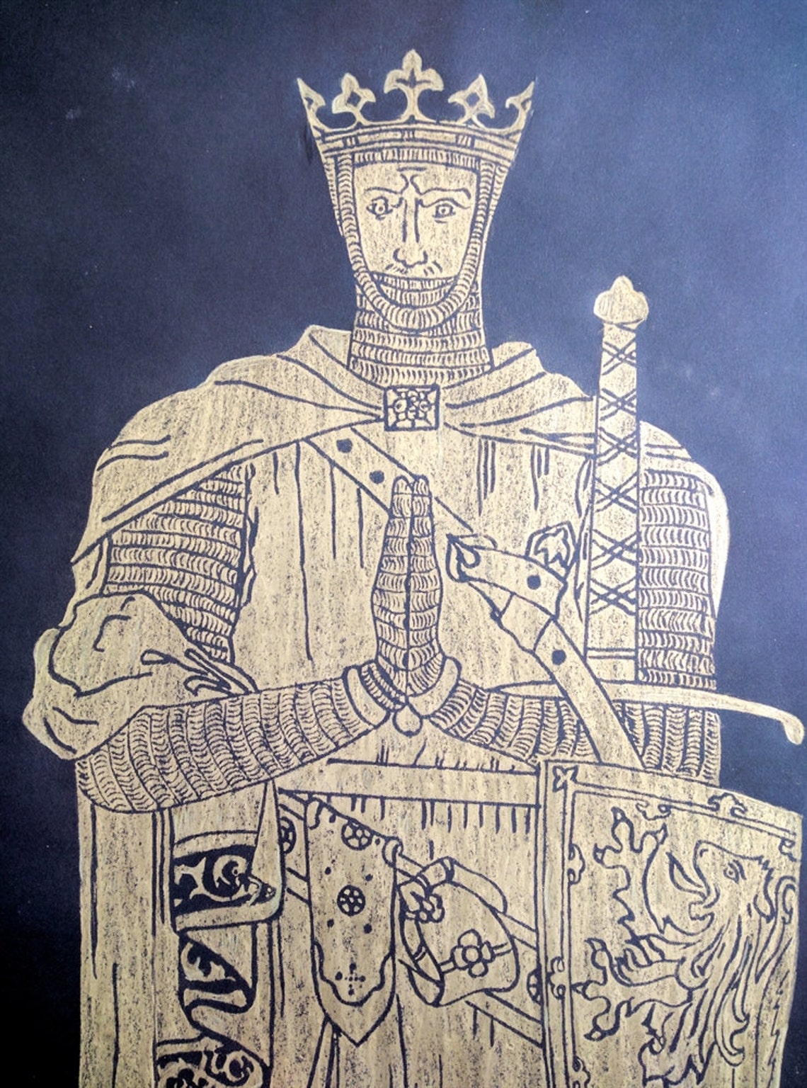 Robert the Bruce Handmade Brass Rubbing, Grave Rubbing, Historical Art ...