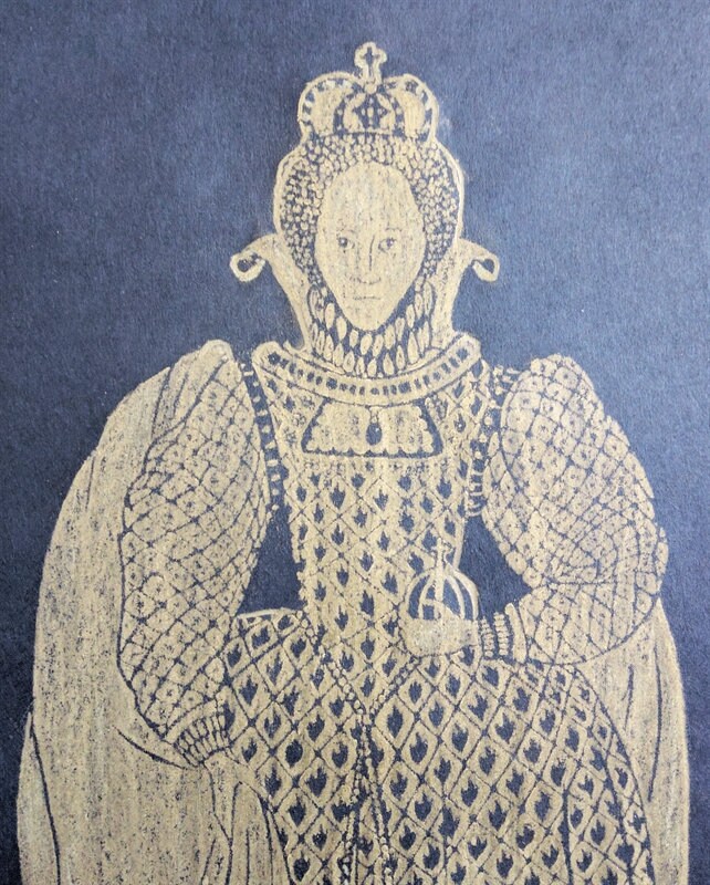 Brass Rubbing Of Queen Elizabeth Tudor Historical Art Wall Etsy