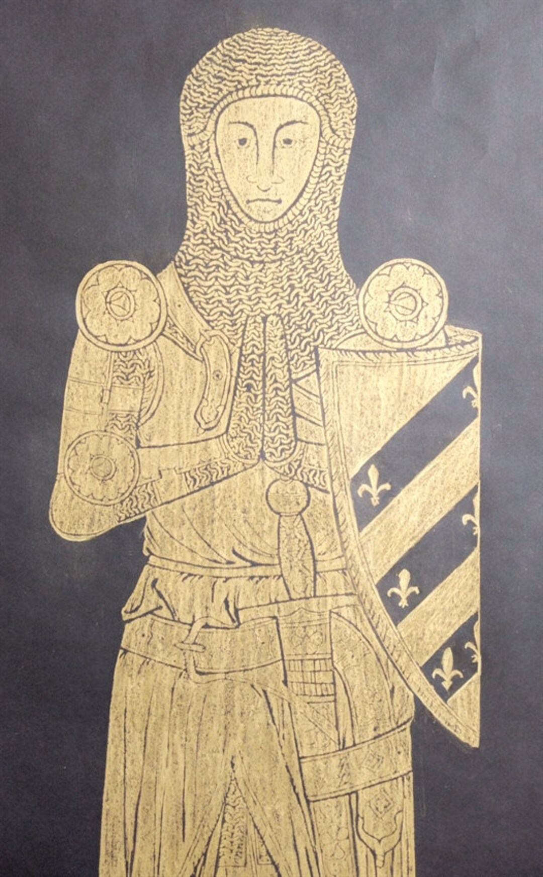 Sir William Fitzralph Handmade Brass Rubbing, Grave Rubbing, Historical ...