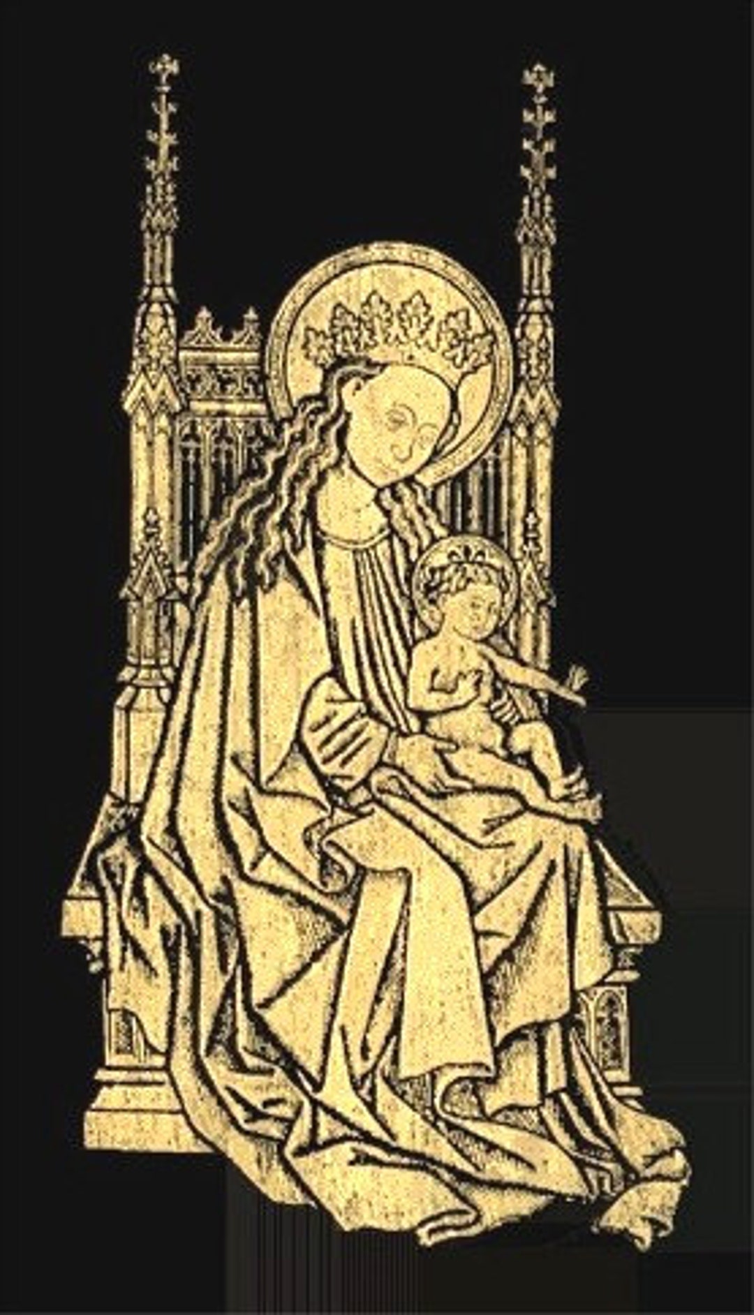 Madonna and Child Handmade Brass Rubbing, Grave Rubbing, Historical Art ...