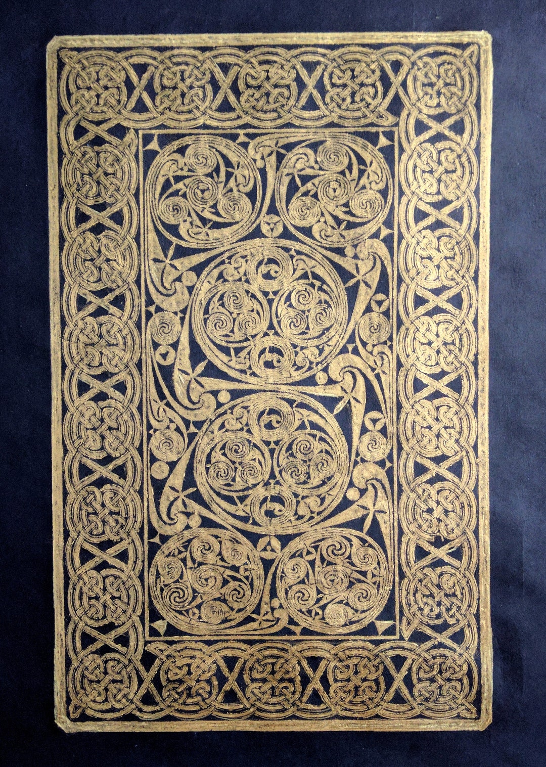 Celtic Scroll Handmade Brass Rubbing, Grave Rubbing, Historical Art ...