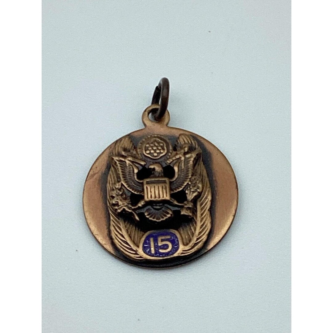 Government-military 15 Year Bronze Copper Service Pendant Vintage NOS ...