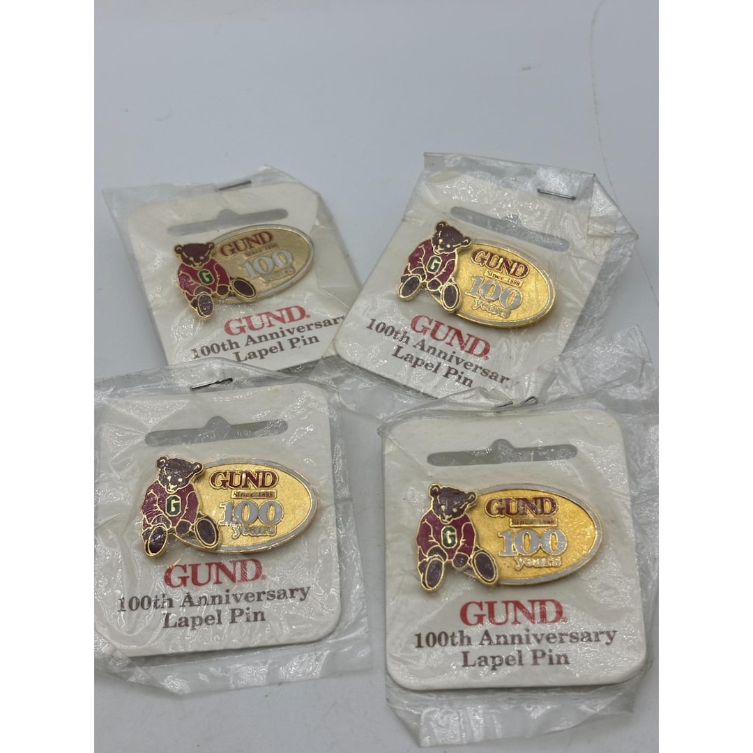 1998 Lot of 4 Gund 100th Anniversary Lapel Hat Pins -new Old Stock - Etsy
