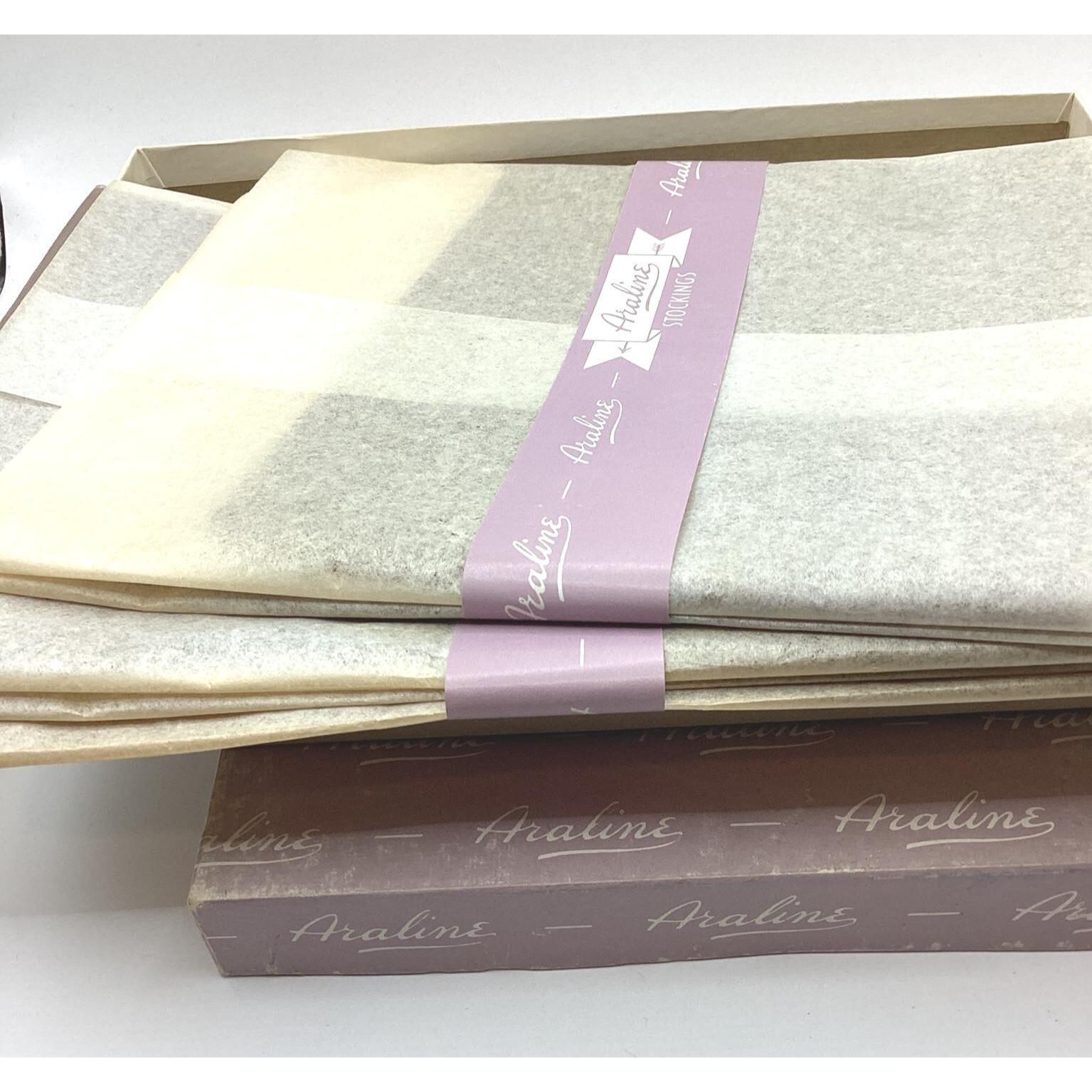 1960s Araline Seamless Mesh Nylon Garter Stockings-5 Pr French Grey NOS ...
