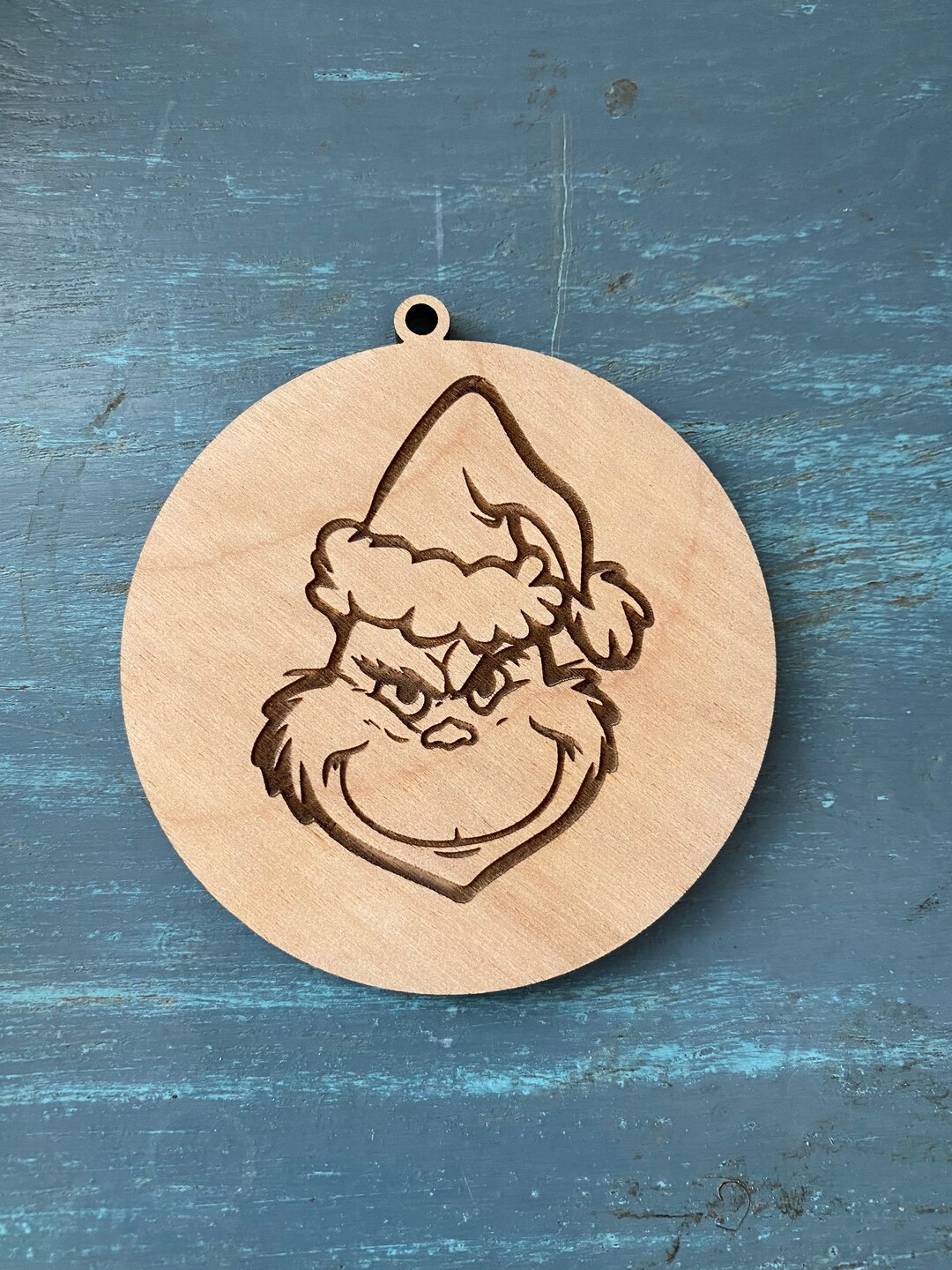 Grinch Laser Engraved Christmas Ornament - Etsy