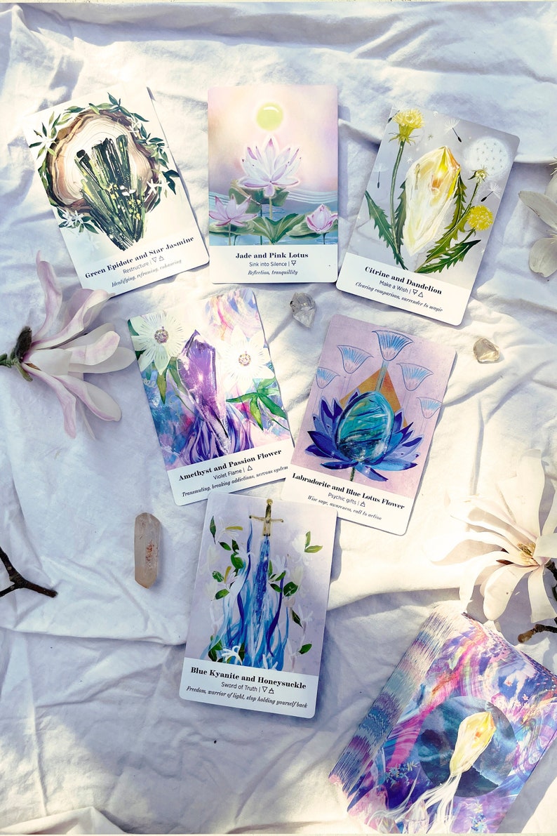 Earth Alchemy Oracle Deck With Plants Flowers and Crystals - Etsy