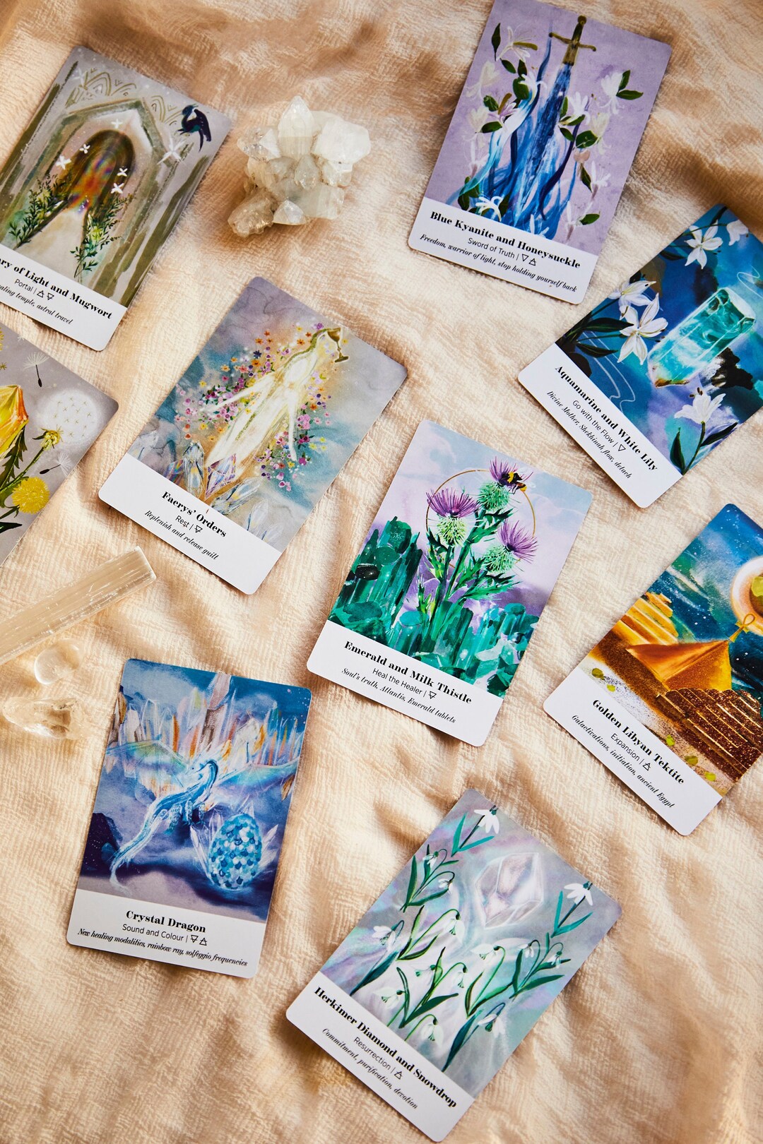 Earth Alchemy Oracle Deck With Plants Flowers and Crystals - Etsy
