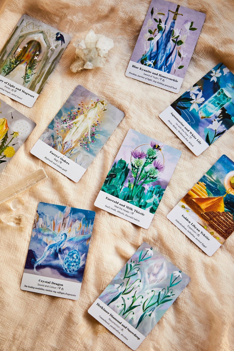 Earth Alchemy Oracle Deck With Plants Flowers and Crystals - Etsy