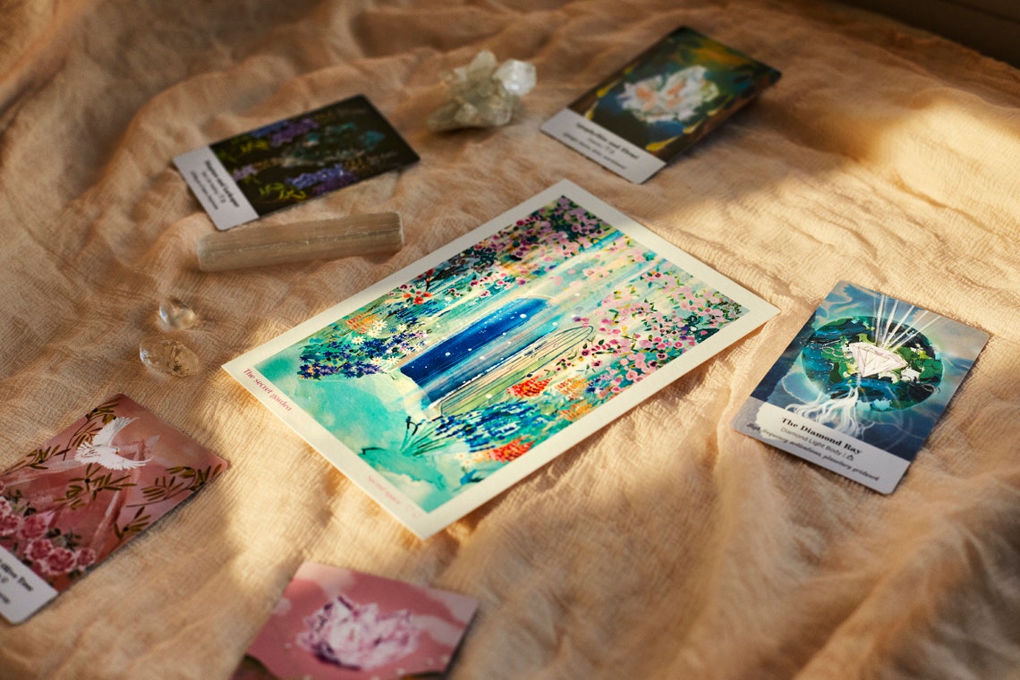 Earth Alchemy Oracle Deck With Plants Flowers and Crystals - Etsy