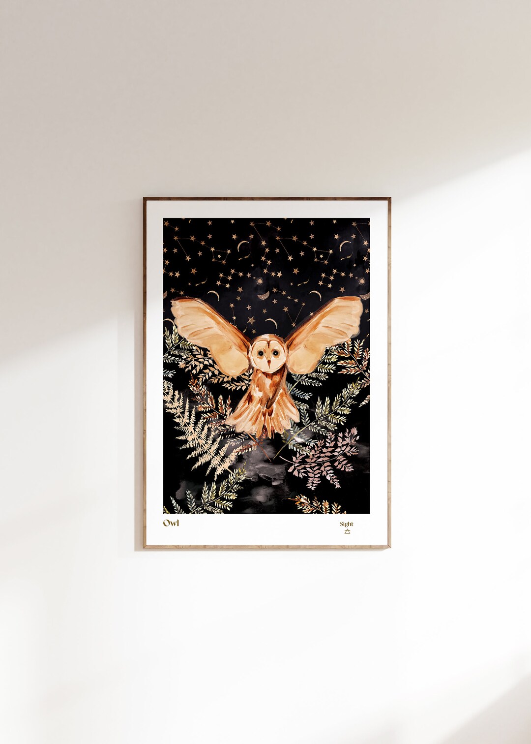 Mystic Barn Owl Print, Aesthetic Owl Print, Spirit Animal Wisdom Bird ...