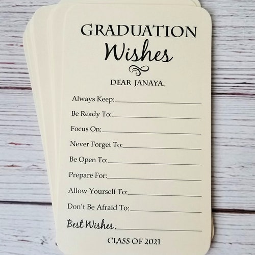 Set of 12 Graduation Wishes Cards Advice Cards for - Etsy