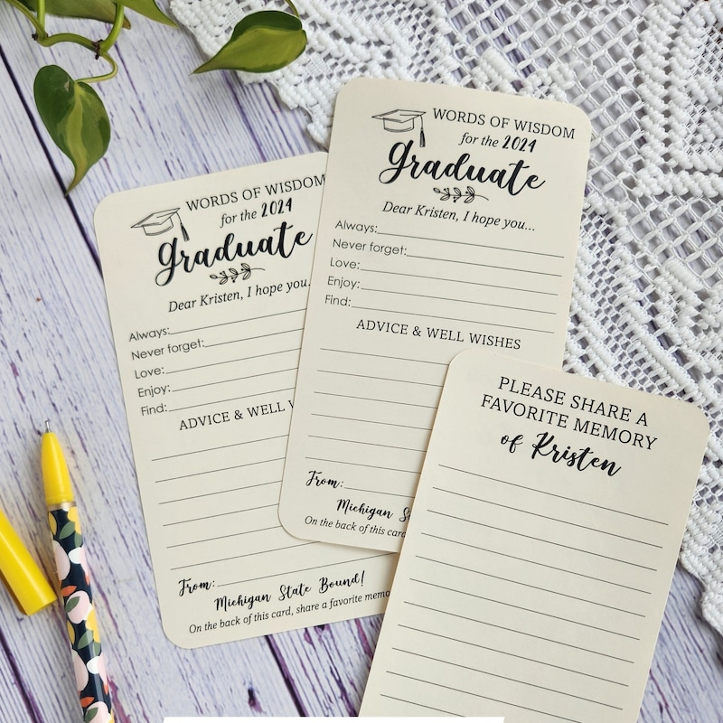 Graduation Advice Cards - Etsy