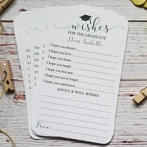 Graduation Advice Cards Wishes for the Graduate Class of - Etsy