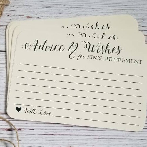 Retirement Party Wishes and Advice for Retiree Printable - Etsy