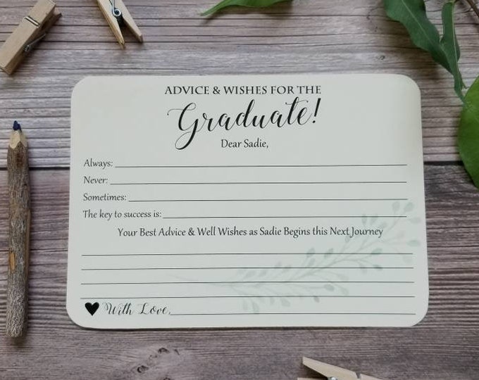 Set of 12 Graduation Wishes Cards Advice Cards for Graduation Party ...
