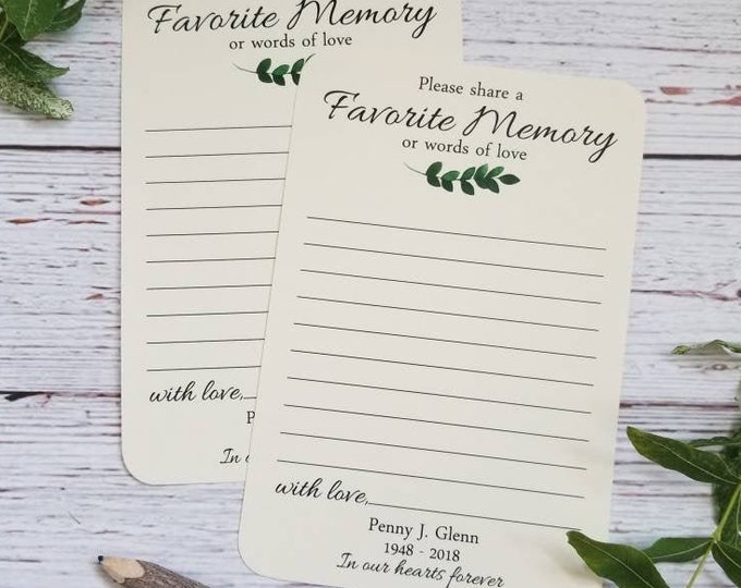 Handmade Memorial Share a Memory Cards Memorial Cards Share Words of ...