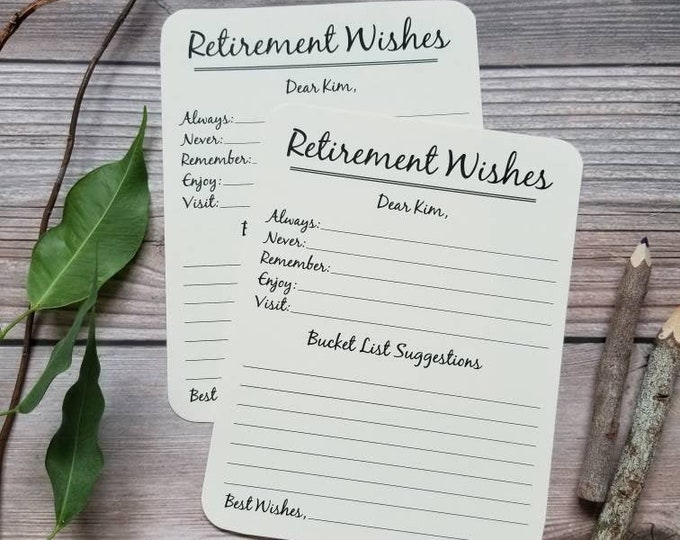 Set of 12 Handmade Retirement Wishes Cards - Advice Cards - Bucket List ...