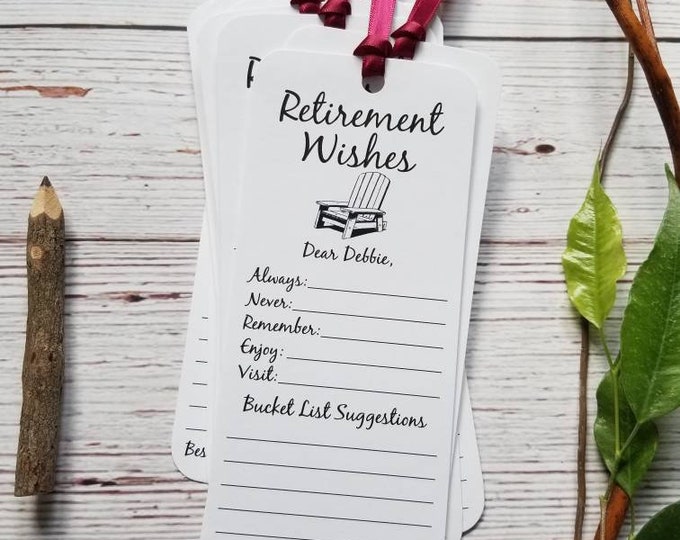 8 Handmade Retirement Wishing Tree Tags / Bookmarks / Retirement Wishes ...