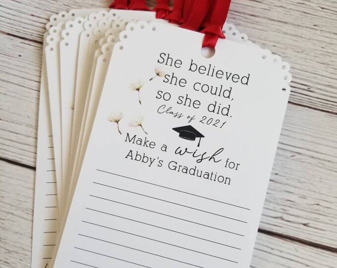 Set of 12 Graduation Wishes & Advice Tags Handmade Personalized ...