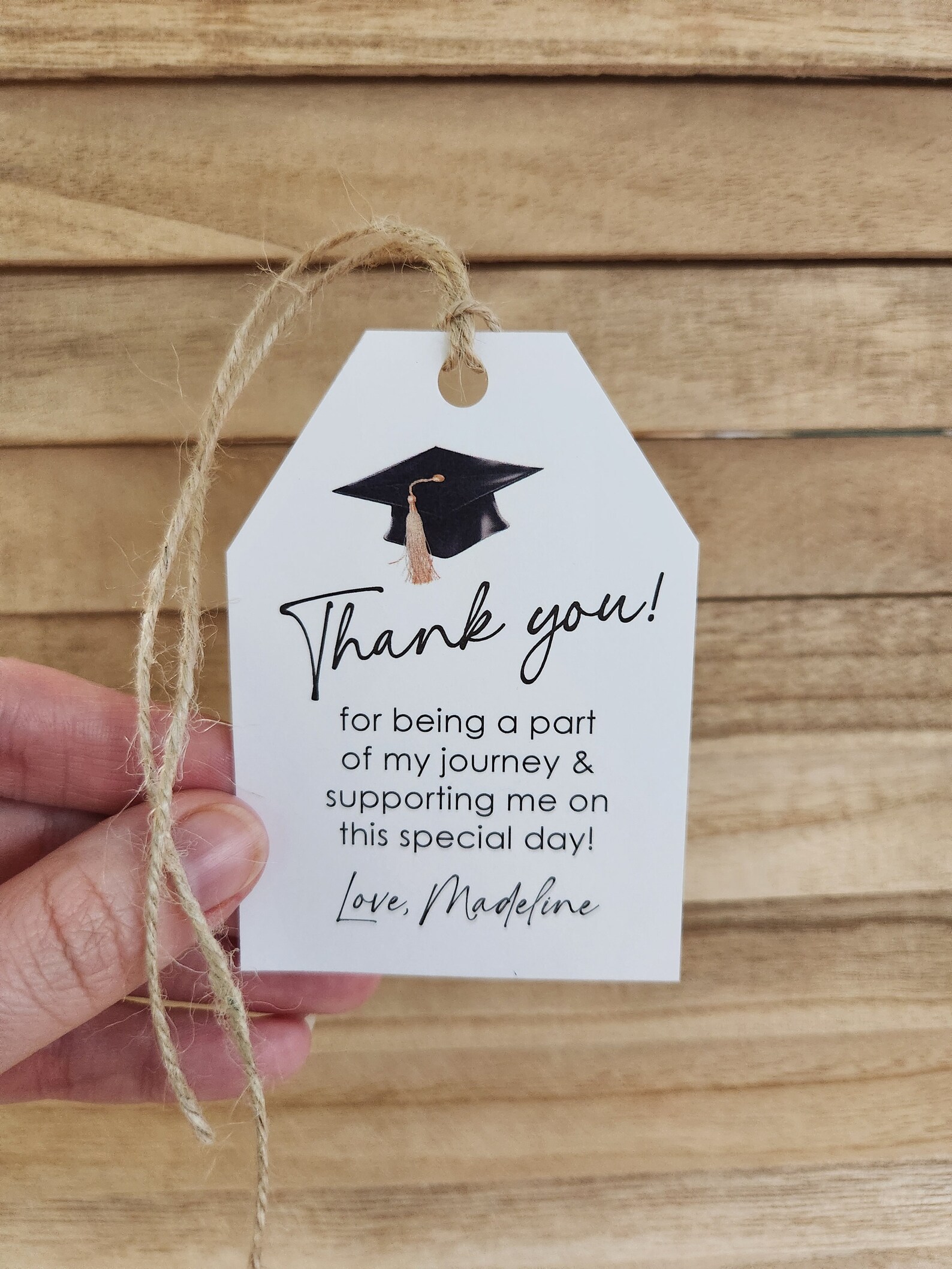 Set of 12 Handmade Graduation Thank You Favor Tags - Graduation Favors ...