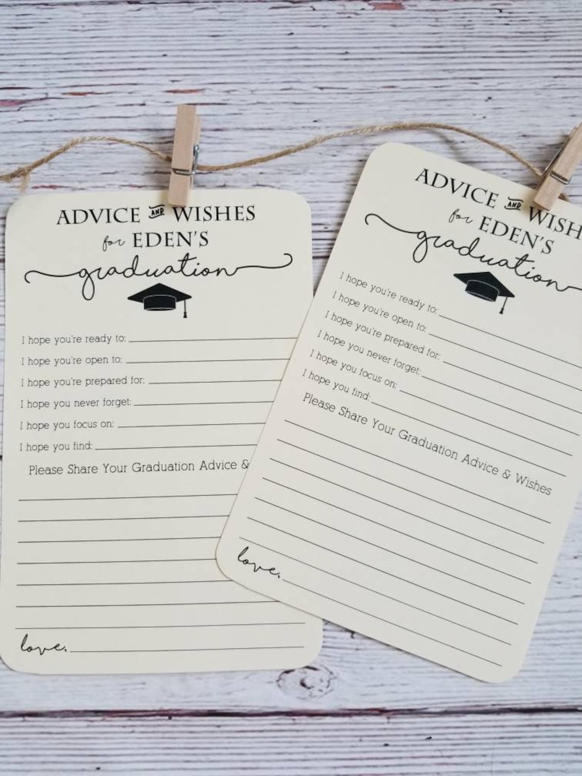Handmade Graduation Wishes & Advice Cards Graduation Gift - Etsy
