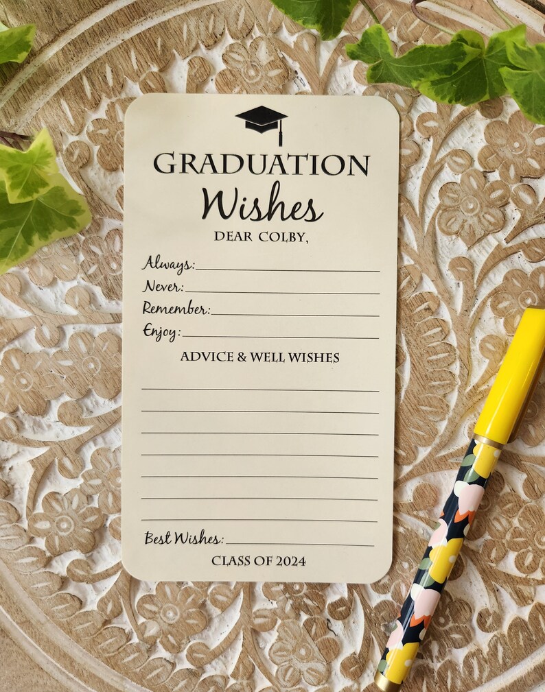 Set of 12 Graduation Wishes Cards - HANDMADE - Advice Cards for ...