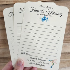 Handmade Memorial Share a Memory Cards - Share Words of Love ...