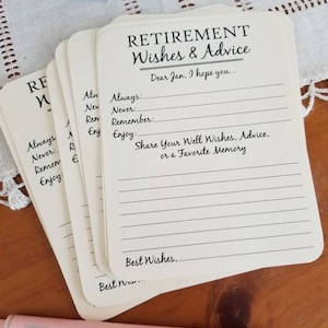 Set of 12 Handmade Retirement Wishes Advice Cards - Share a Favorite ...
