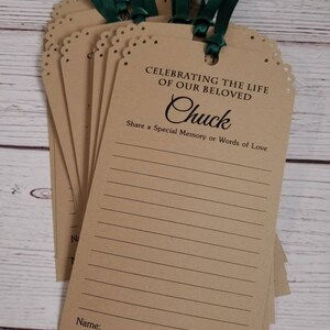 Set of 12 Handmade Share a Memory Tree Tags for Memorial - Celebration ...