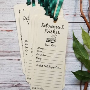 8 Handmade Retirement Wishing Tree Tags / Bookmarks / Retirement Wishes ...