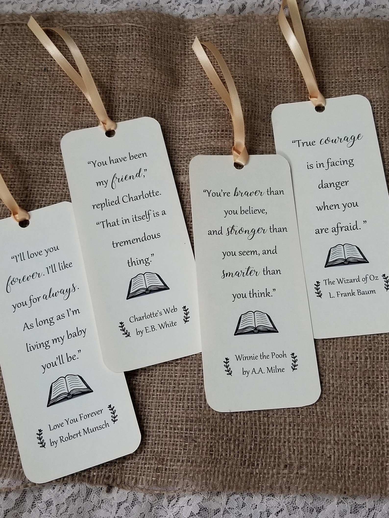 Set of 8 Wishes for Baby Bookmarks With Children Book Quotes on ...