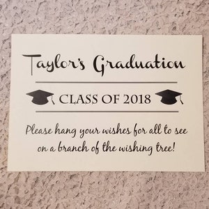 Sign for Graduation Party Wishing Tree Tags / 5x7 Sign / Instruction ...