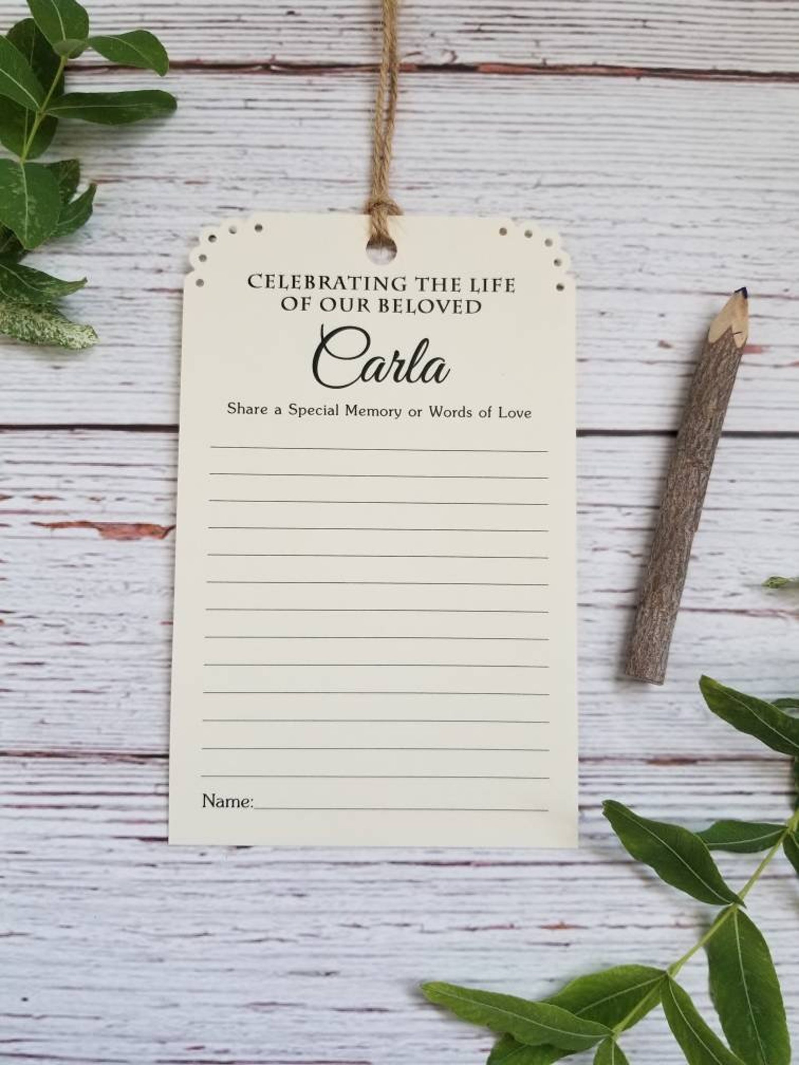 Handmade Memorial Share a Memory Tree Tags Memorial Cards - Etsy