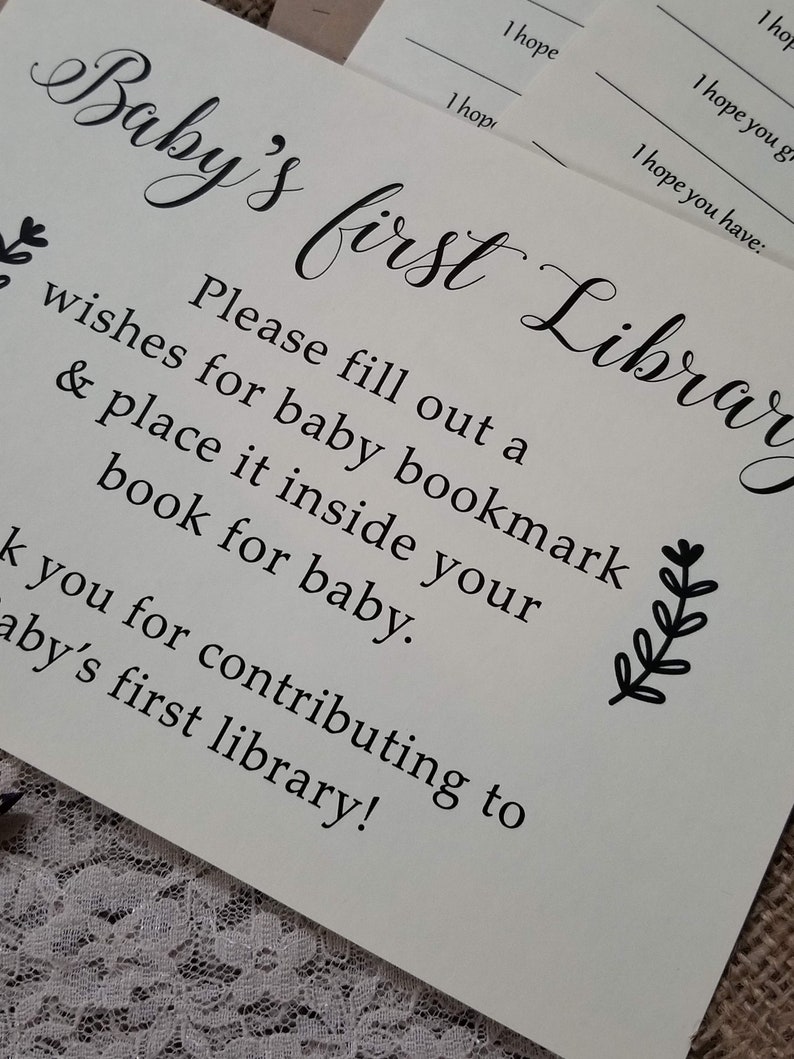 Baby's First Library 5x7 Sign Bring a Book Baby Shower - Etsy