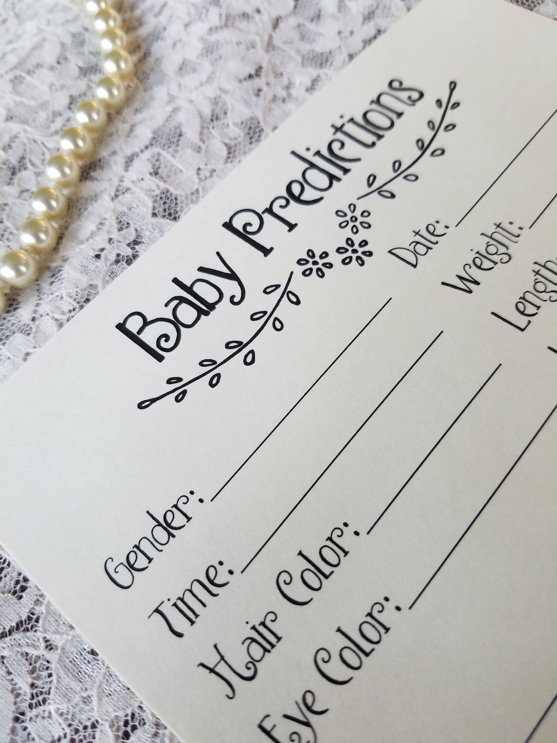 12 Baby Prediction Cards / Guess the Baby Stats Cards / Kraft Card ...