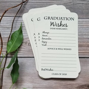 Set of 12 Graduation Wishes Cards - Advice Cards for Graduation Party ...