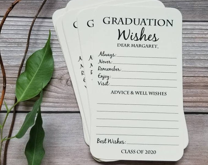 Set of 12 Graduation Wishes Cards Advice Cards for | Etsy