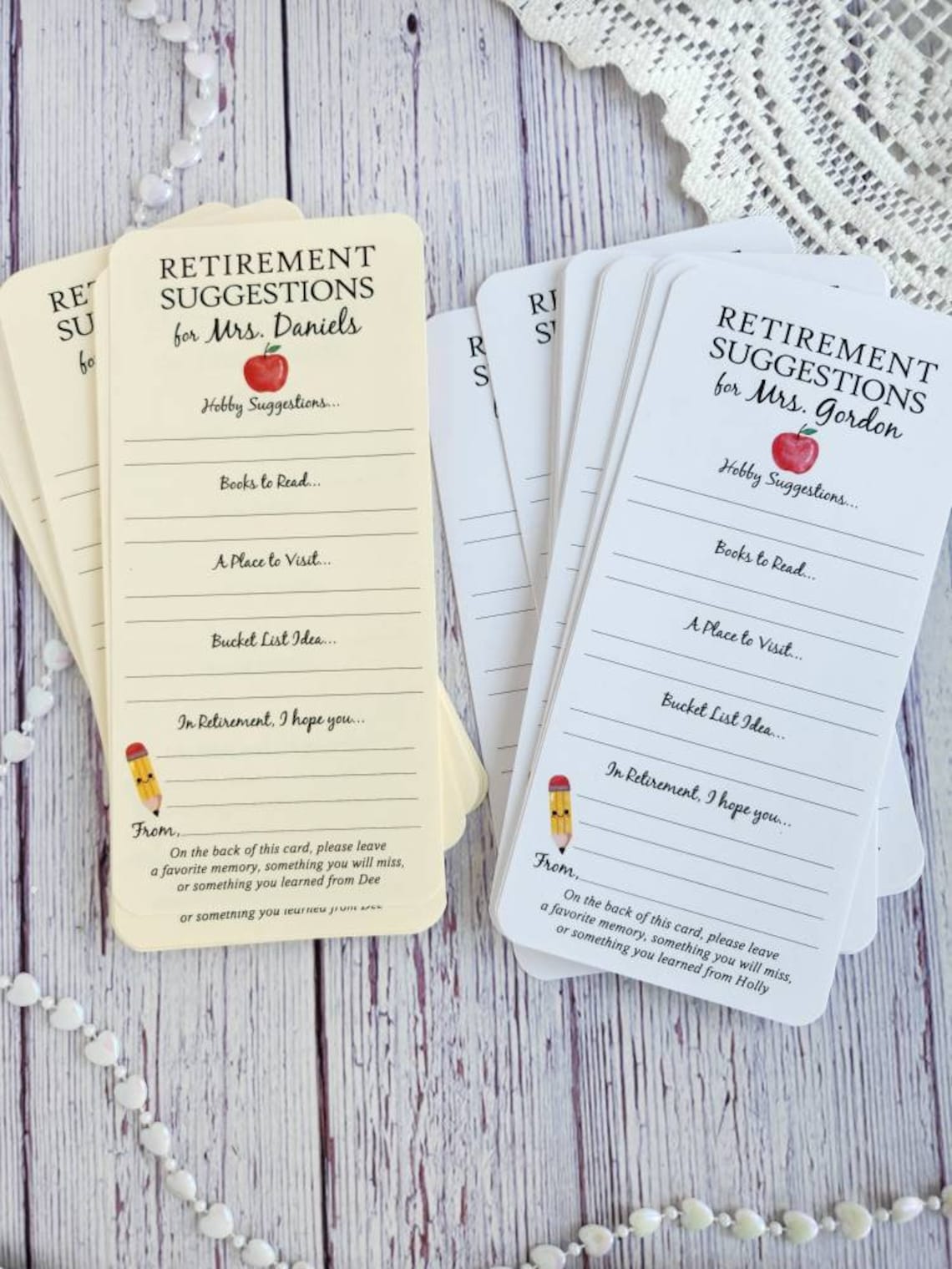 Set of 12 Handmade Retirement Suggestion Cards for Teacher - Etsy