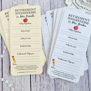 Set of 12 Handmade Retirement Suggestion Cards for Teacher - Hobby ...