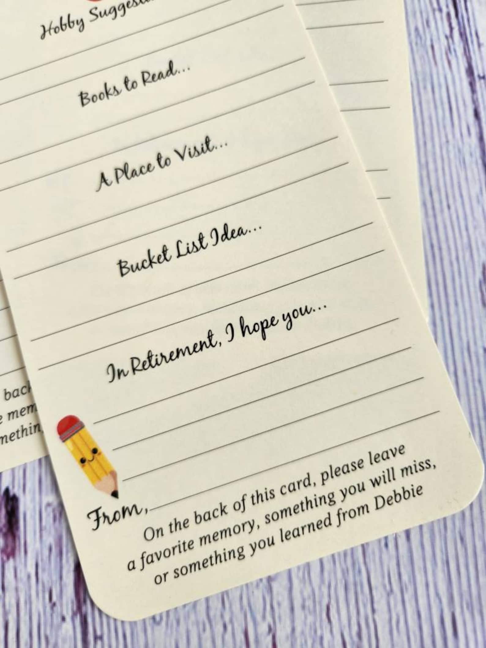 Set of 12 Handmade Retirement Suggestion Cards for Teacher - Etsy