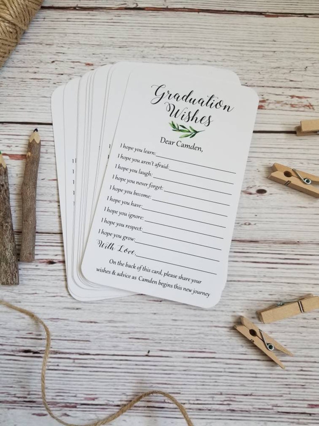 Set of 12 Graduation Wishes Cards Advice Cards for Graduation Party ...