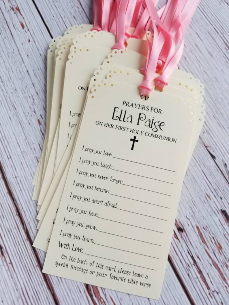Set of 12 Handmade First Holy Communion Prayer Cards - Wishing Tree ...