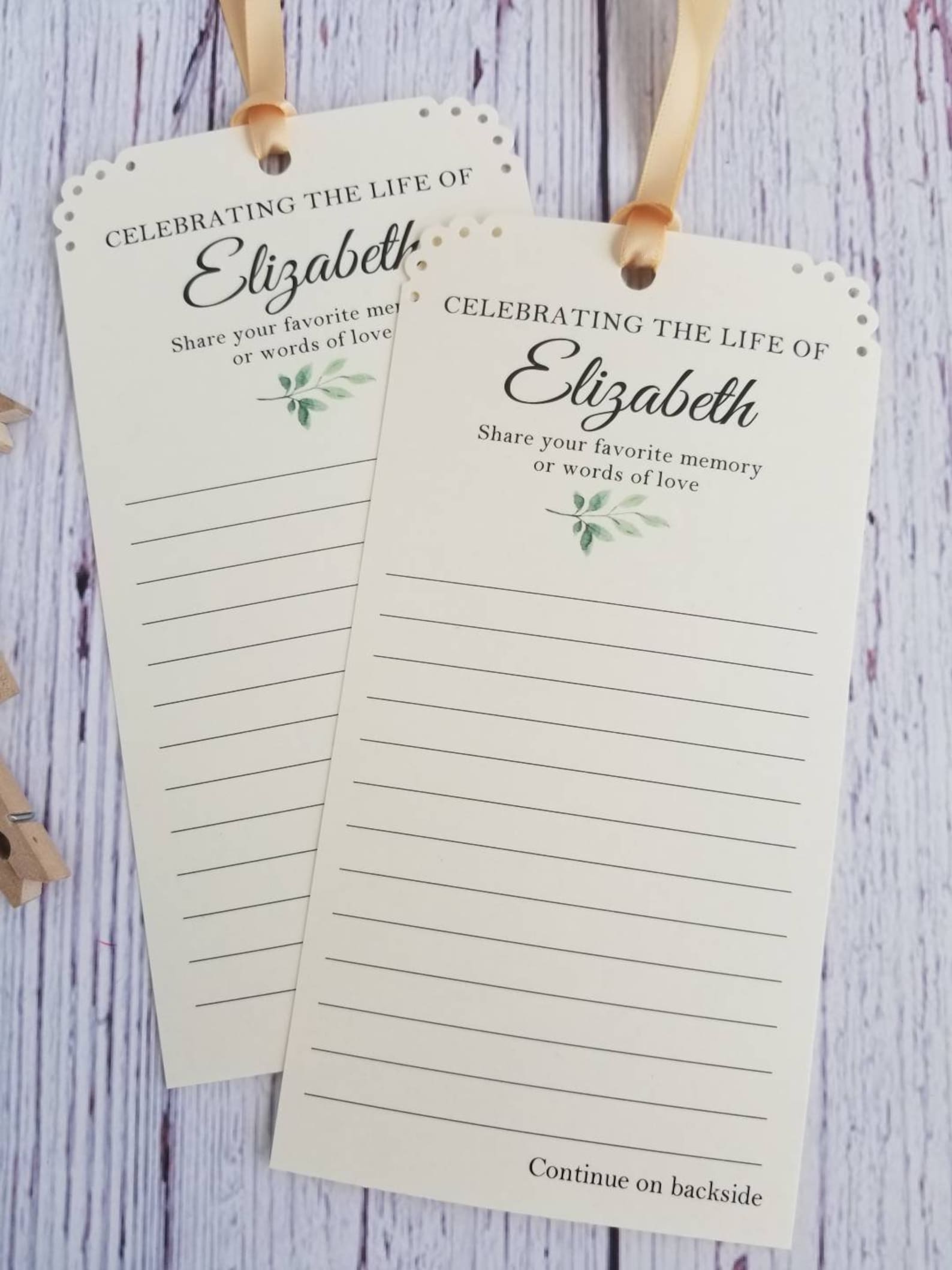 Handmade Memorial Share a Memory Tags - Front + Backside Printed ...
