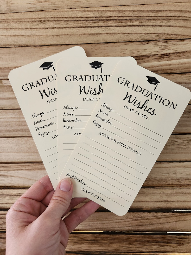 Set of 12 Graduation Wishes Cards - HANDMADE - Advice Cards for ...
