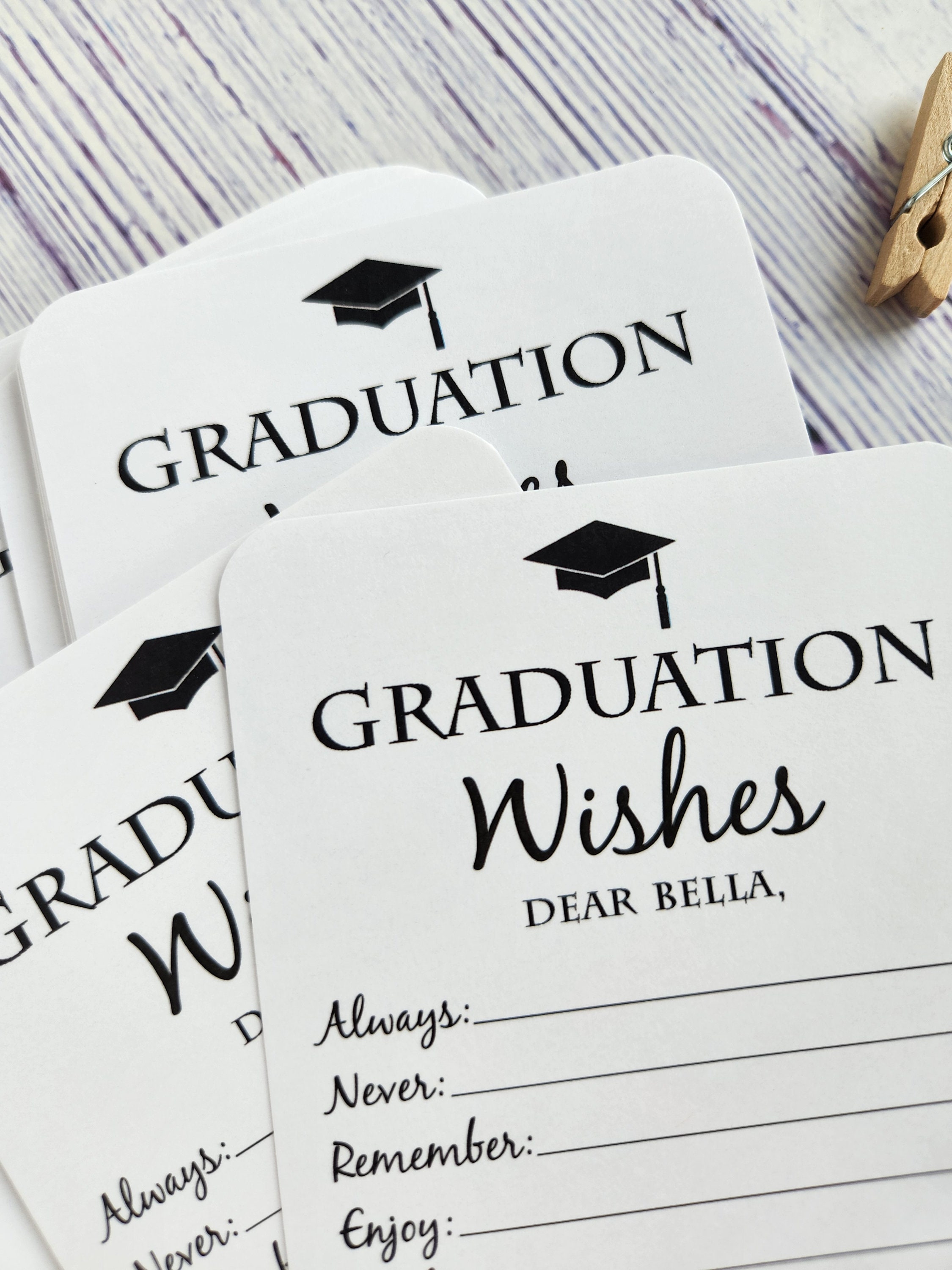 Set of 12 Graduation Wishes Cards - HANDMADE - Advice Cards for ...
