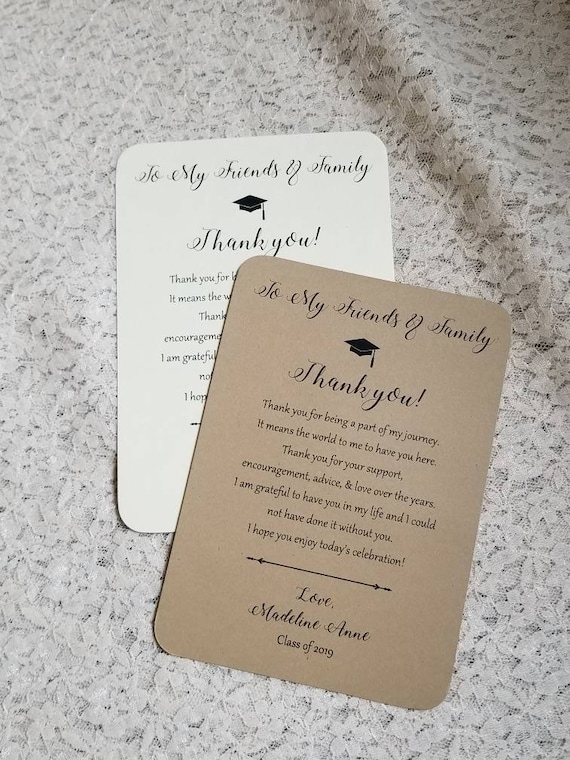 12 Handmade Graduation Thank You Place Setting Cards / | Etsy