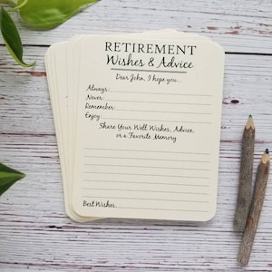 Set of 12 Handmade Retirement Wishes Advice Cards - Share a Favorite ...