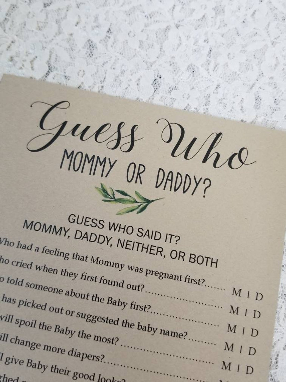 Set of 12 Handmade Guess Who Baby Shower Game / Personalized / | Etsy